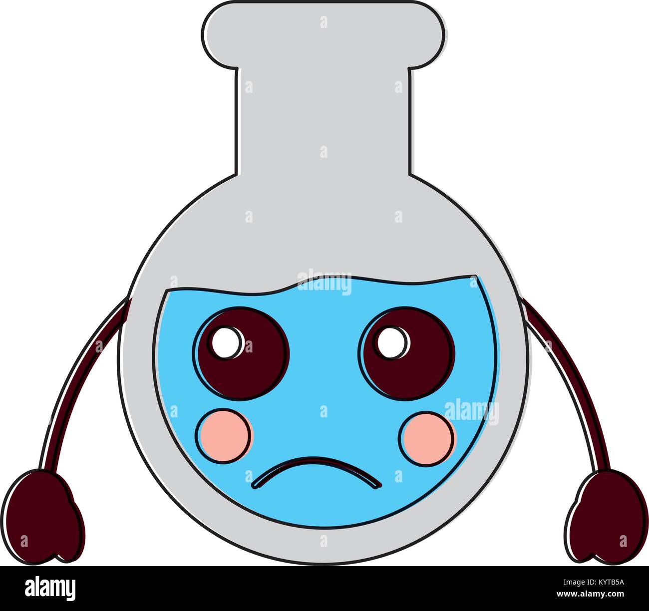 sad flask laboratory kawaii icon image Stock Vector Image & Art - Alamy