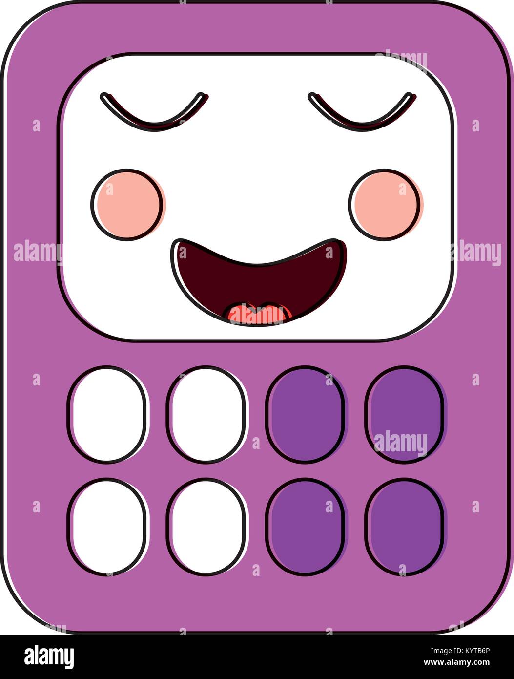 happy calculator school supplies kawaii icon image Stock Vector Image ...