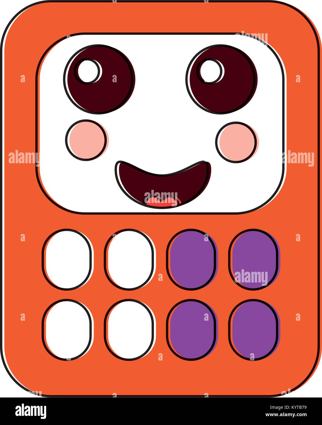 happy calculator school supplies kawaii icon image Stock Vector Image ...