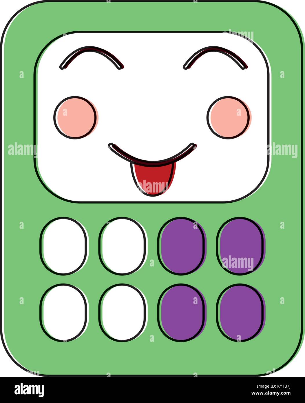 happy calculator school supplies kawaii icon image Stock Vector Image ...