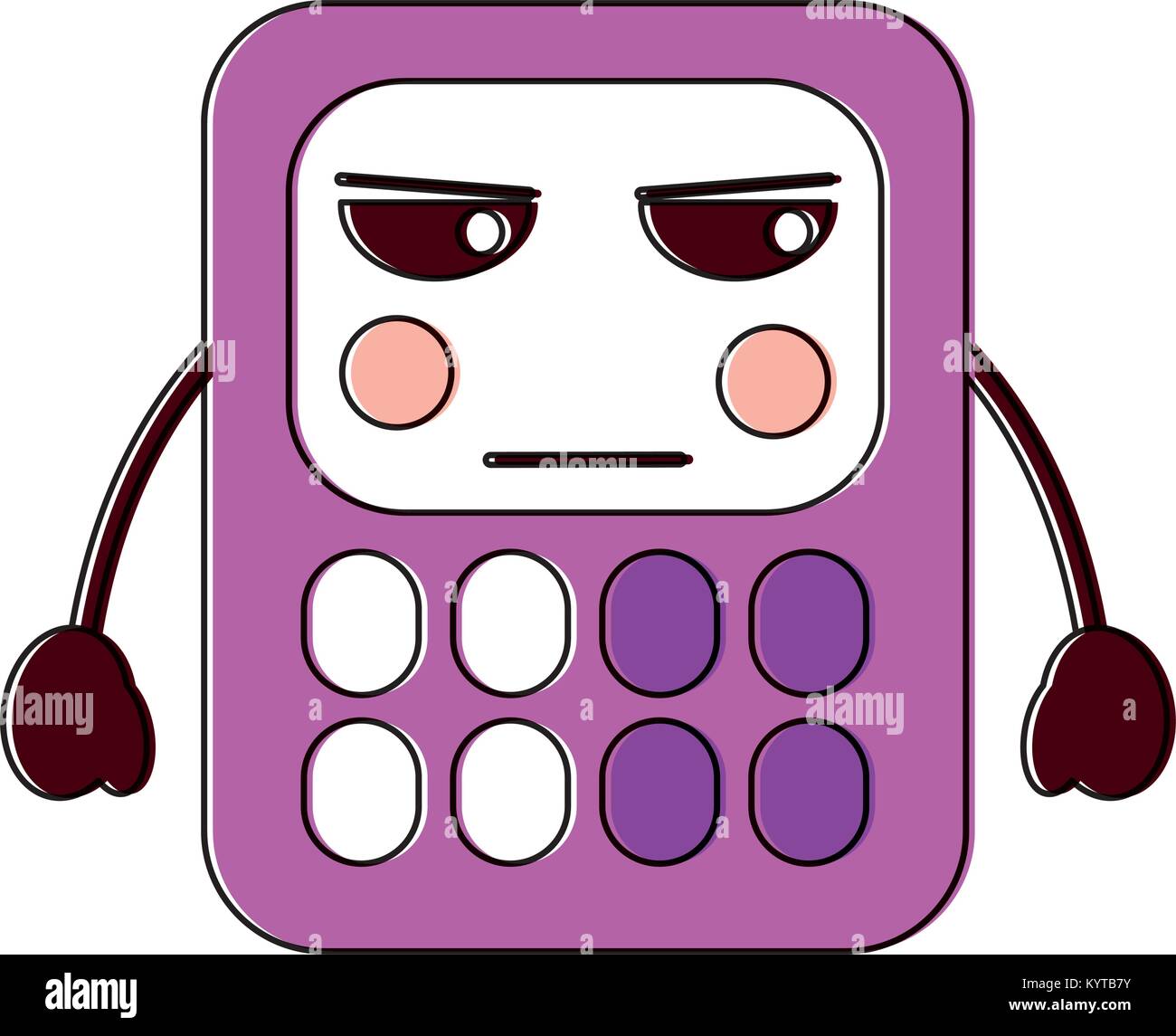 angry calculator school supplies kawaii icon image Stock Vector Image ...