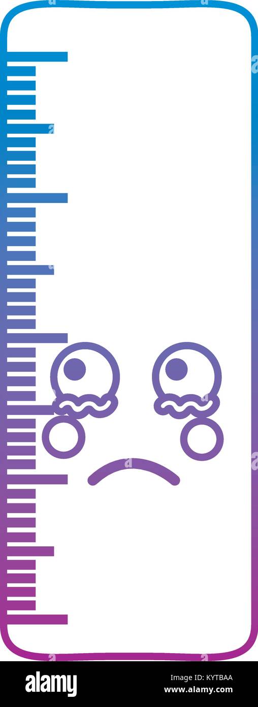ruler sad school supplies kawaii icon image Stock Vector Image & Art ...
