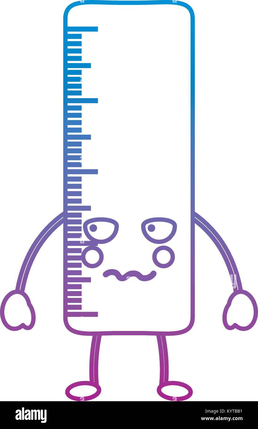 ruler angry school supplies kawaii icon image Stock Vector Image & Art ...