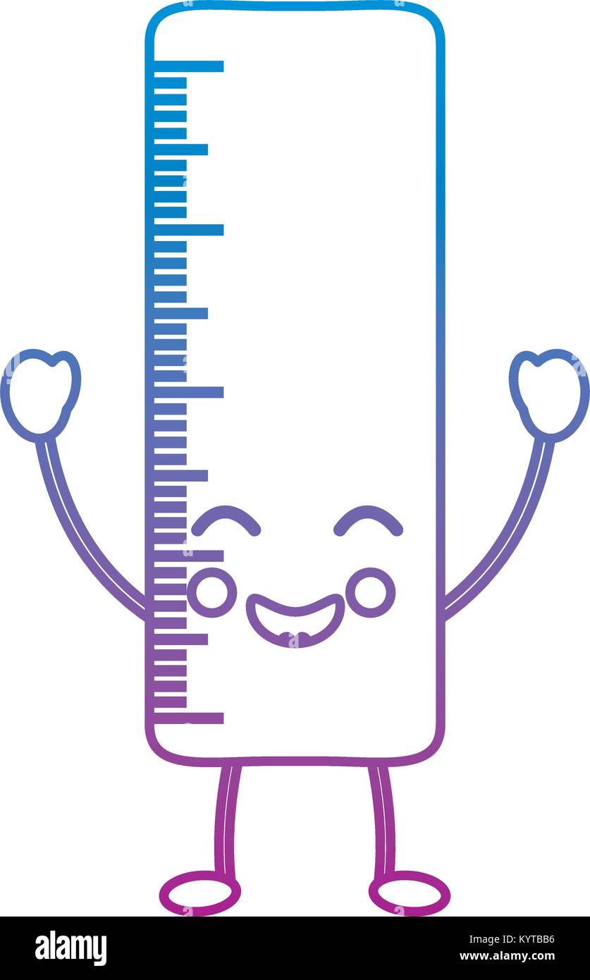 ruler happy school supplies kawaii icon image Stock Vector Image & Art ...