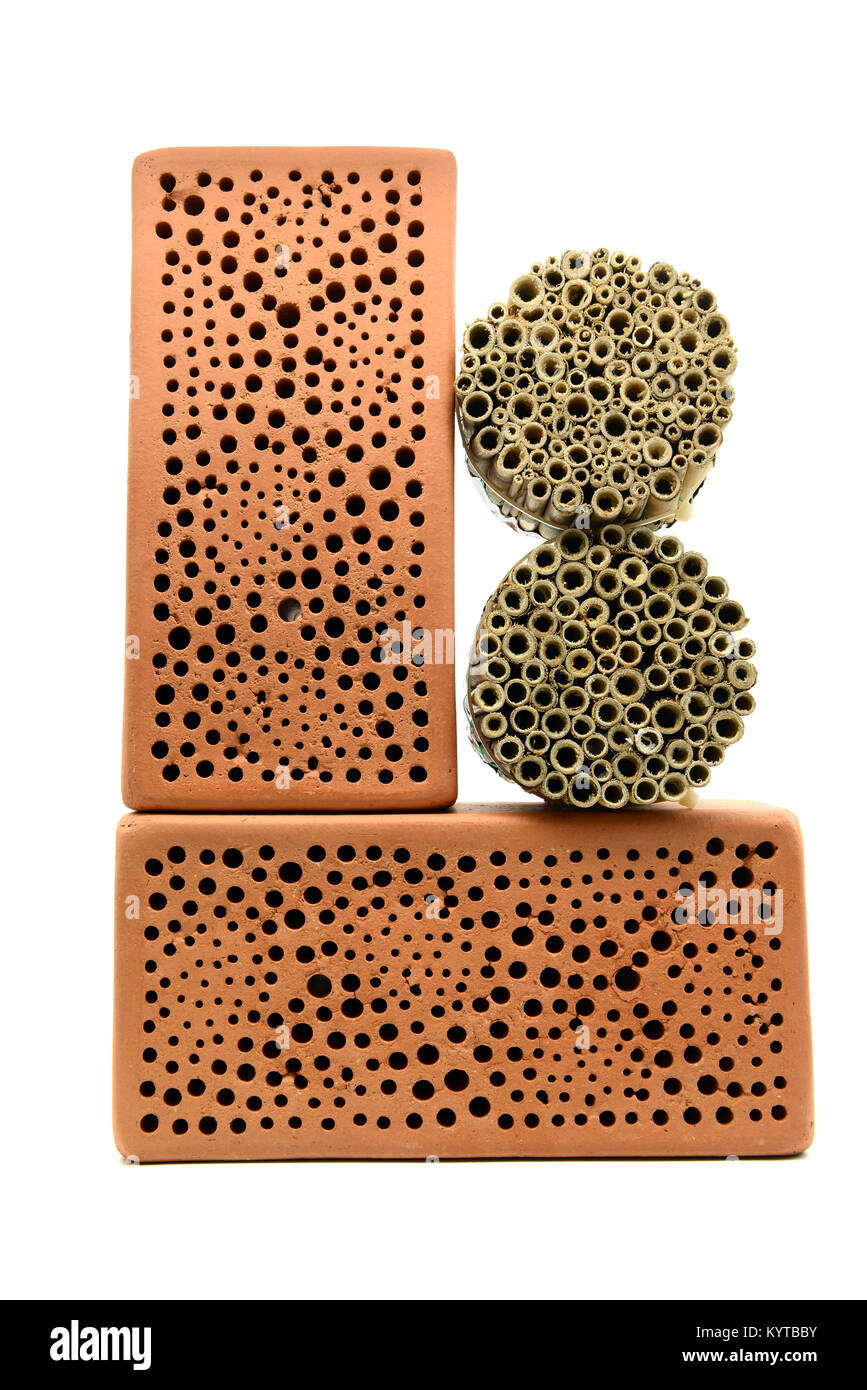Insect hotel for wild bees and wasps insects. made of brick stone and ...