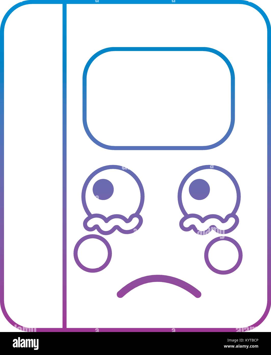 notebook sad school supplies kawaii icon image Stock Vector Image & Art ...