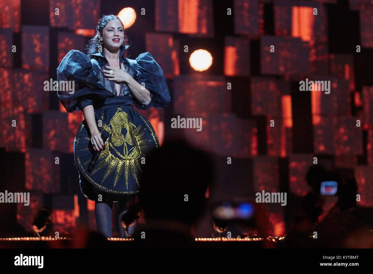 The Tunisian singer and songwriter Emel Mathlouthi performs the song ...