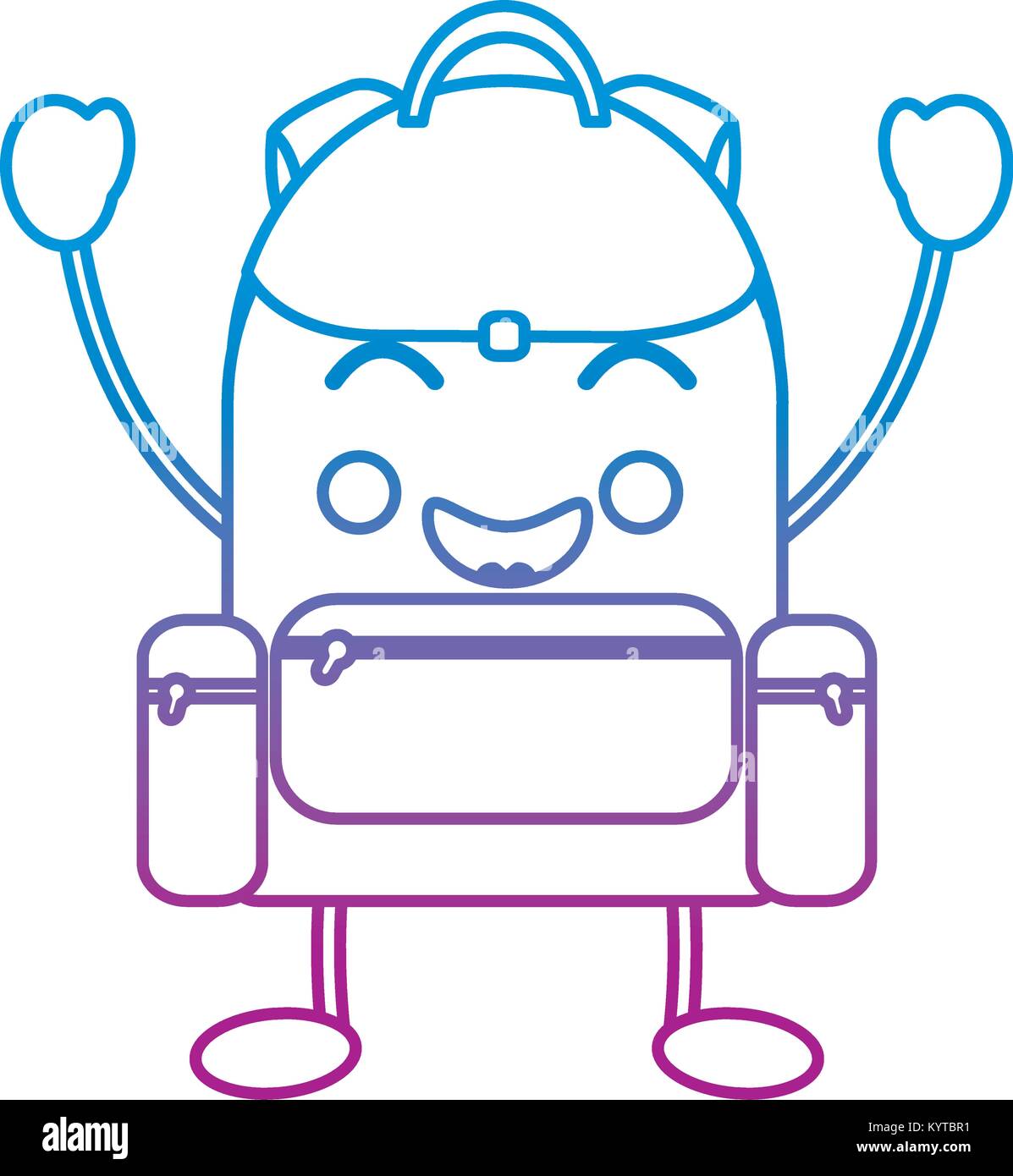 school backpack kawaii cartoon character Stock Vector Image & Art - Alamy