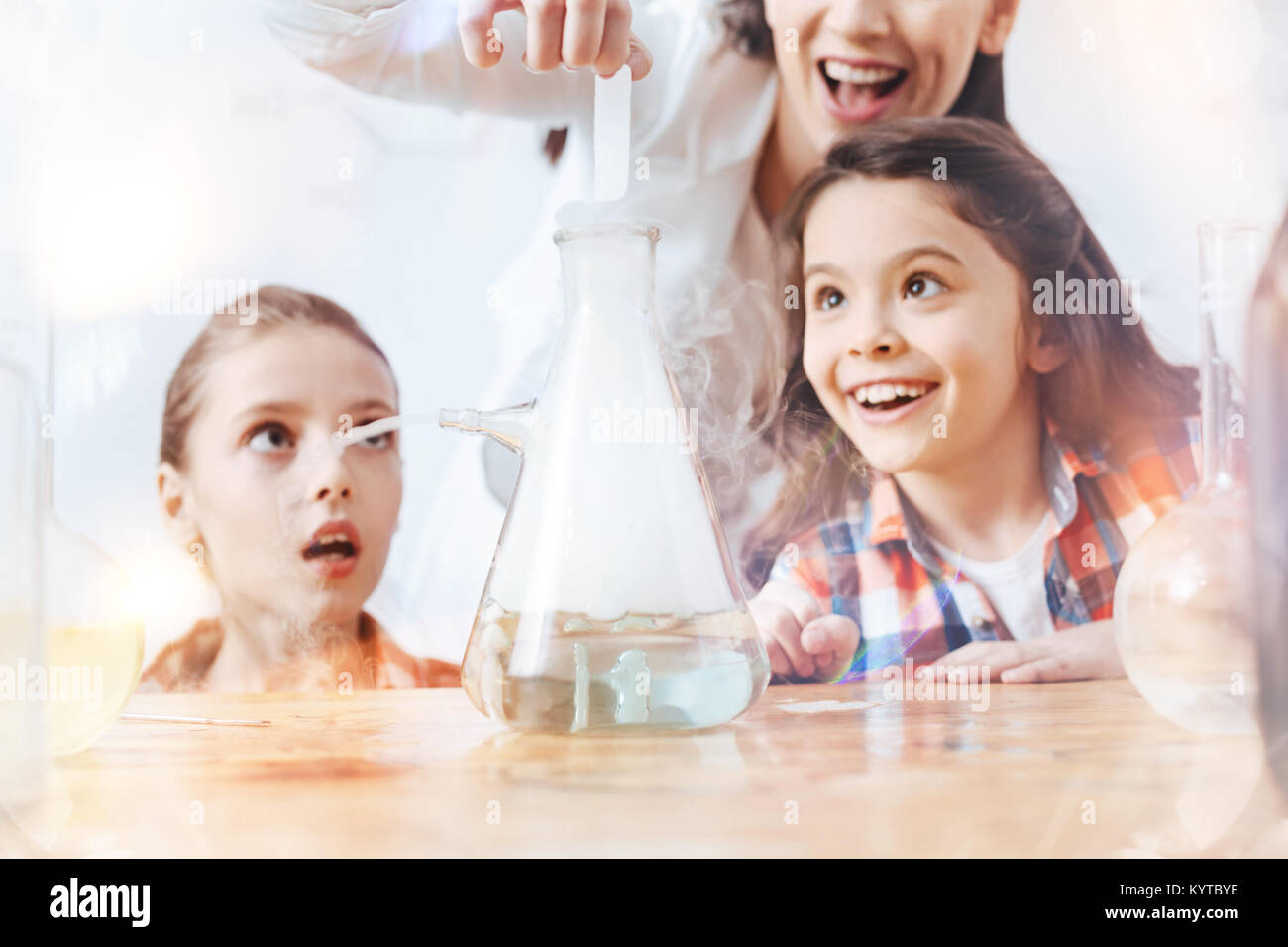 Two children experimenting hi-res stock photography and images - Alamy