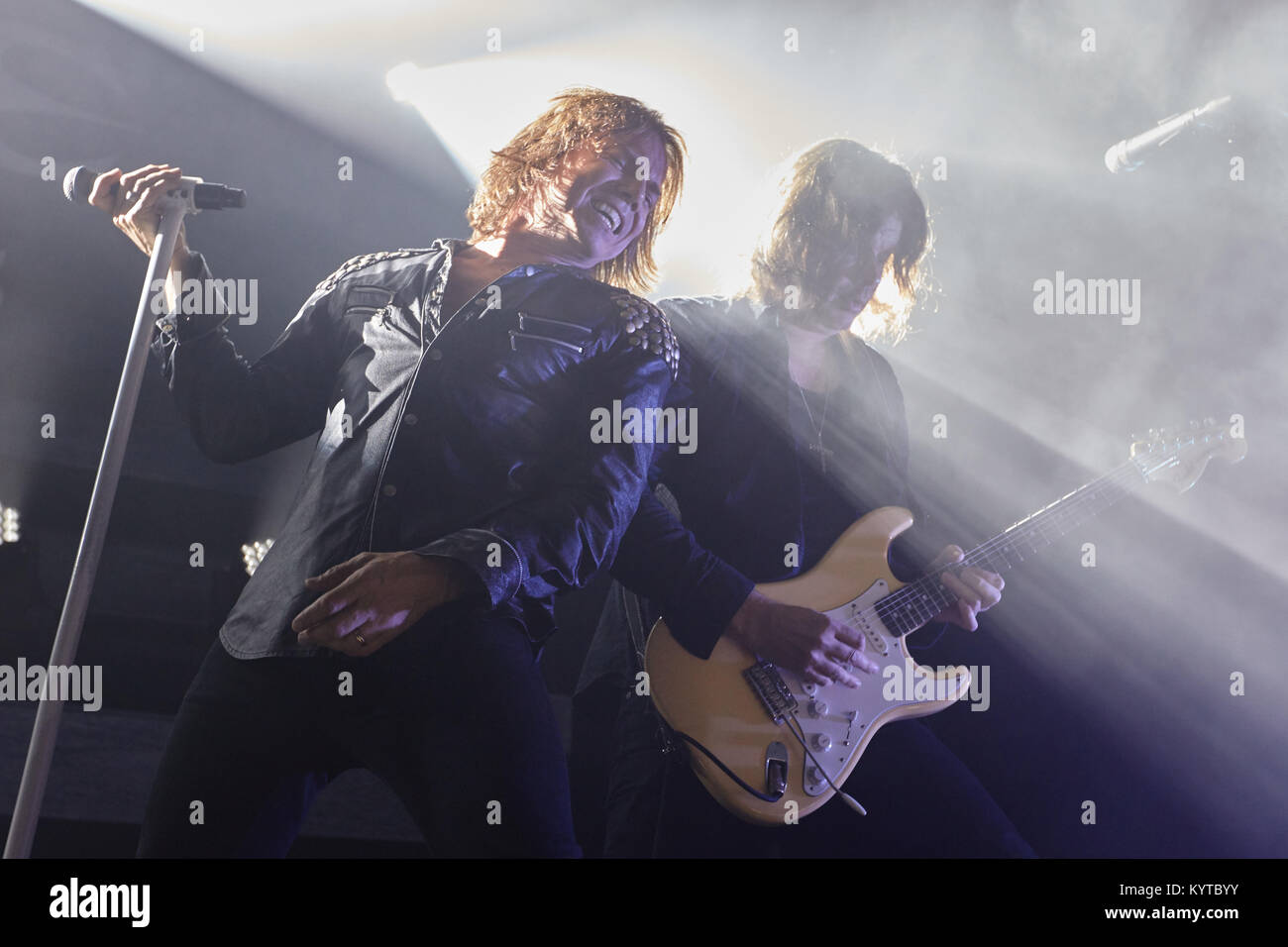 The Swedish glam rock band Europe performs a live concert at ...