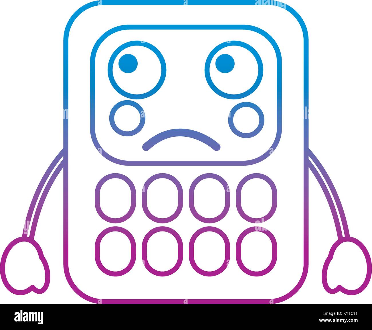 calculator math kawaii character cartoon Stock Vector Image & Art - Alamy