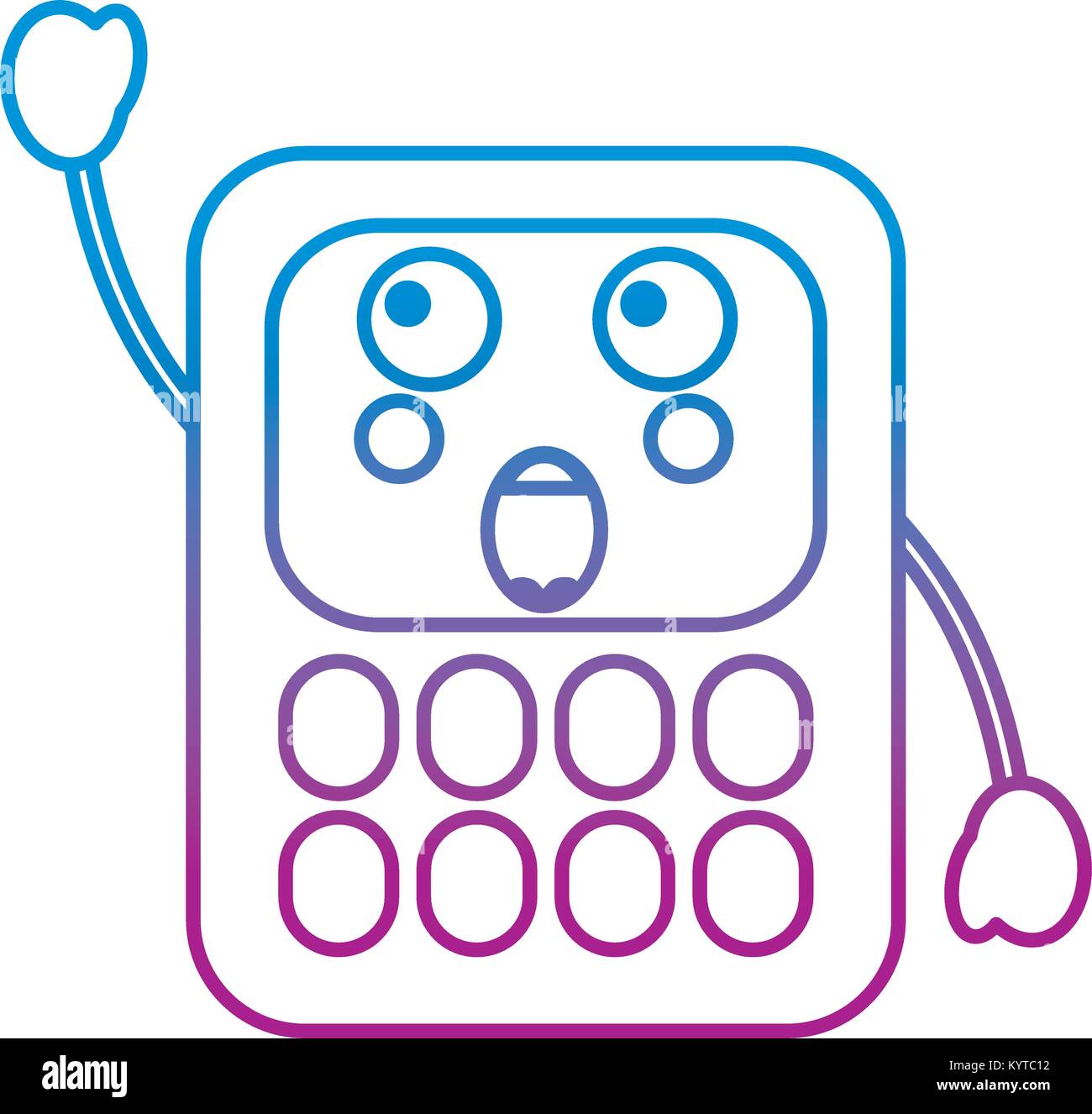 calculator math kawaii character cartoon Stock Vector Image & Art - Alamy