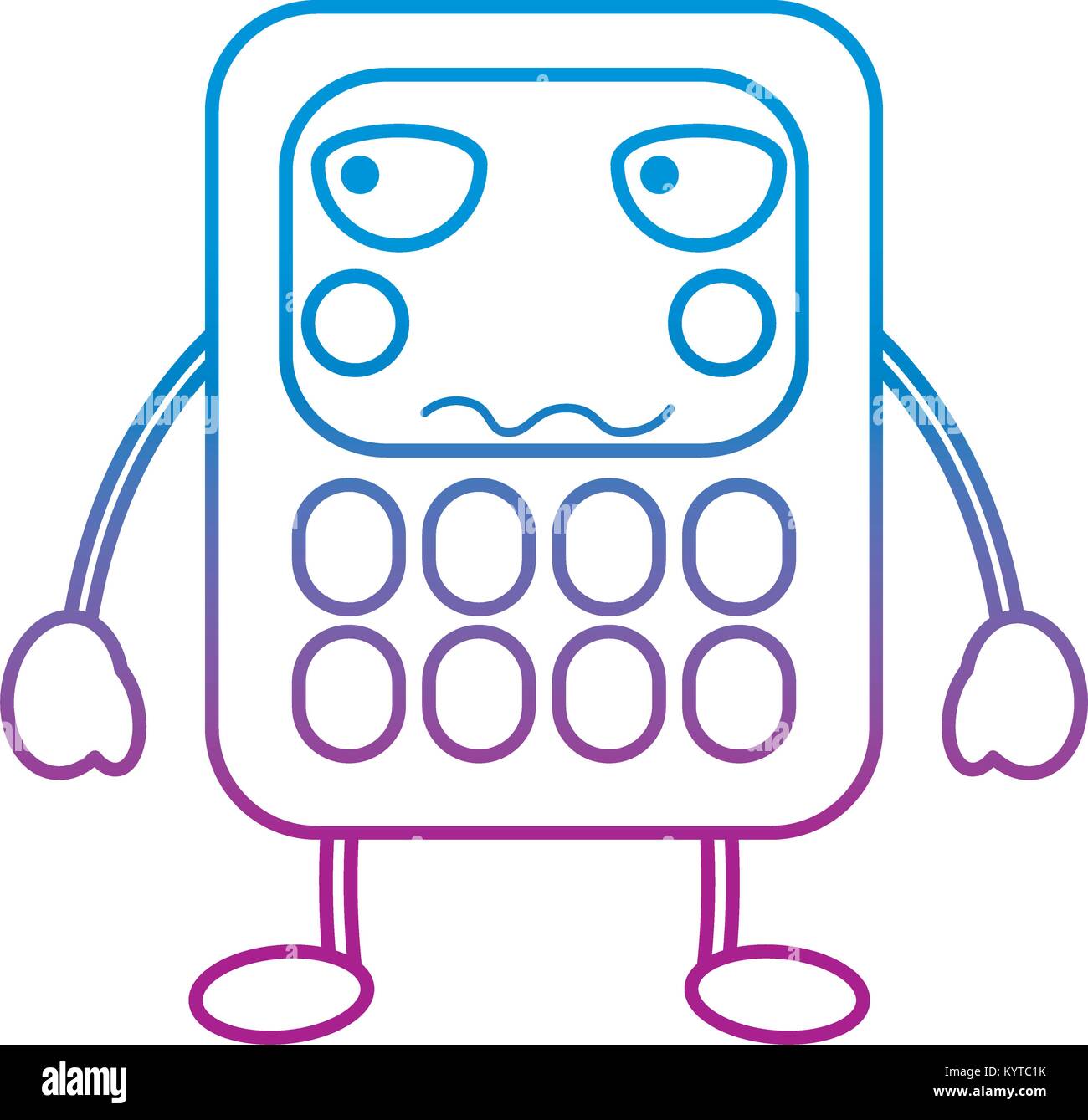 calculator math kawaii character cartoon Stock Vector Image & Art - Alamy