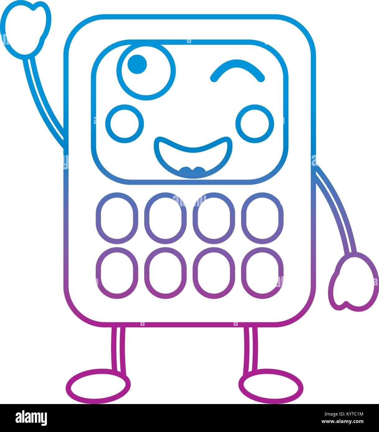 calculator math kawaii character cartoon Stock Vector Image & Art - Alamy