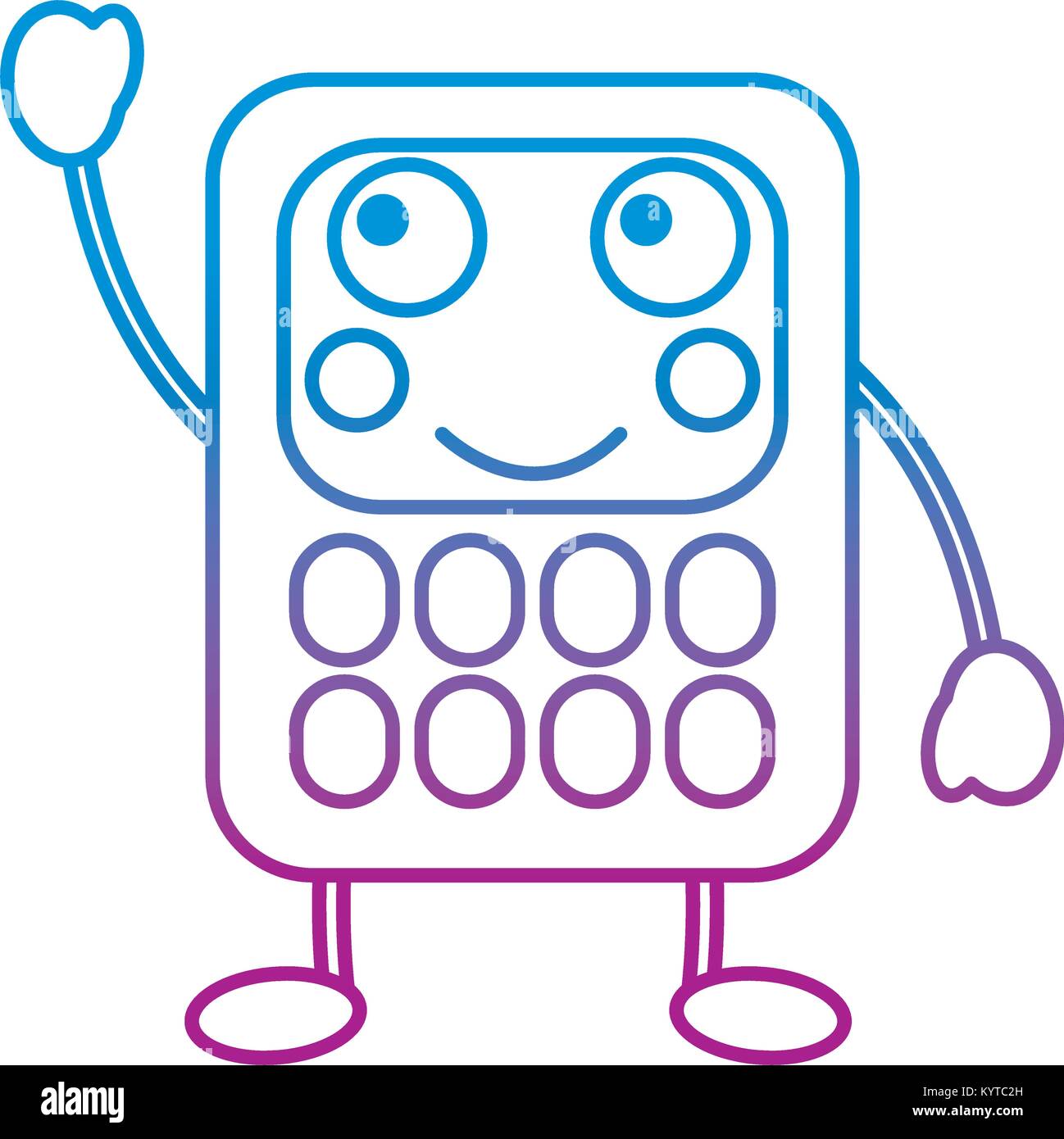calculator math kawaii character cartoon Stock Vector Image & Art - Alamy