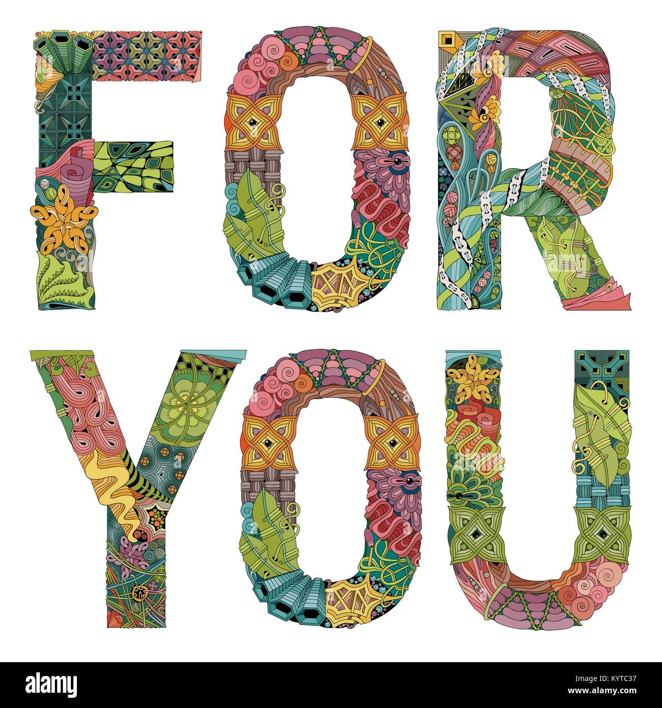 Hand-painted art design. Hand drawn illustration words for you for t ...