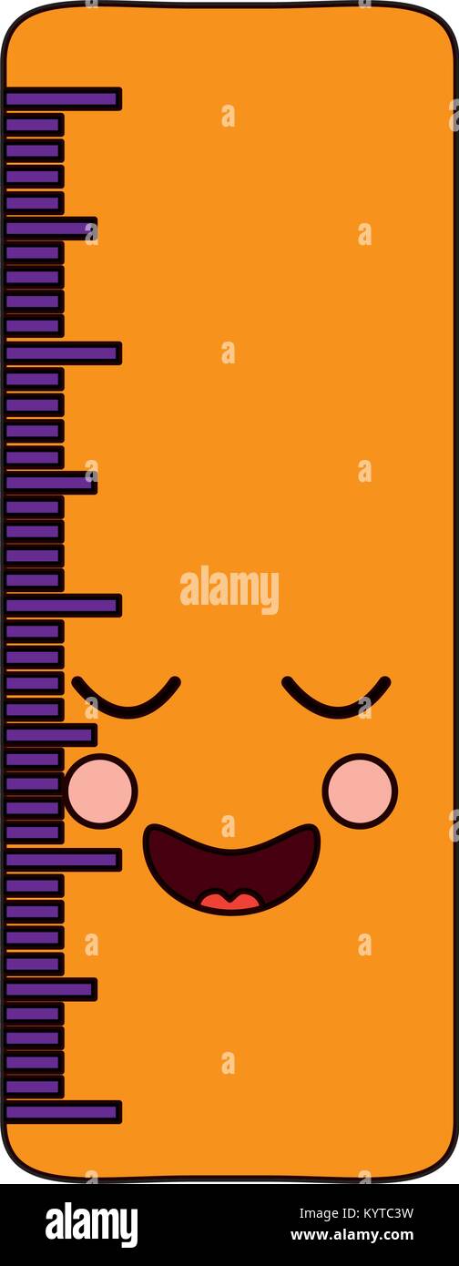 ruler happy school supplies kawaii icon image Stock Vector Image & Art ...