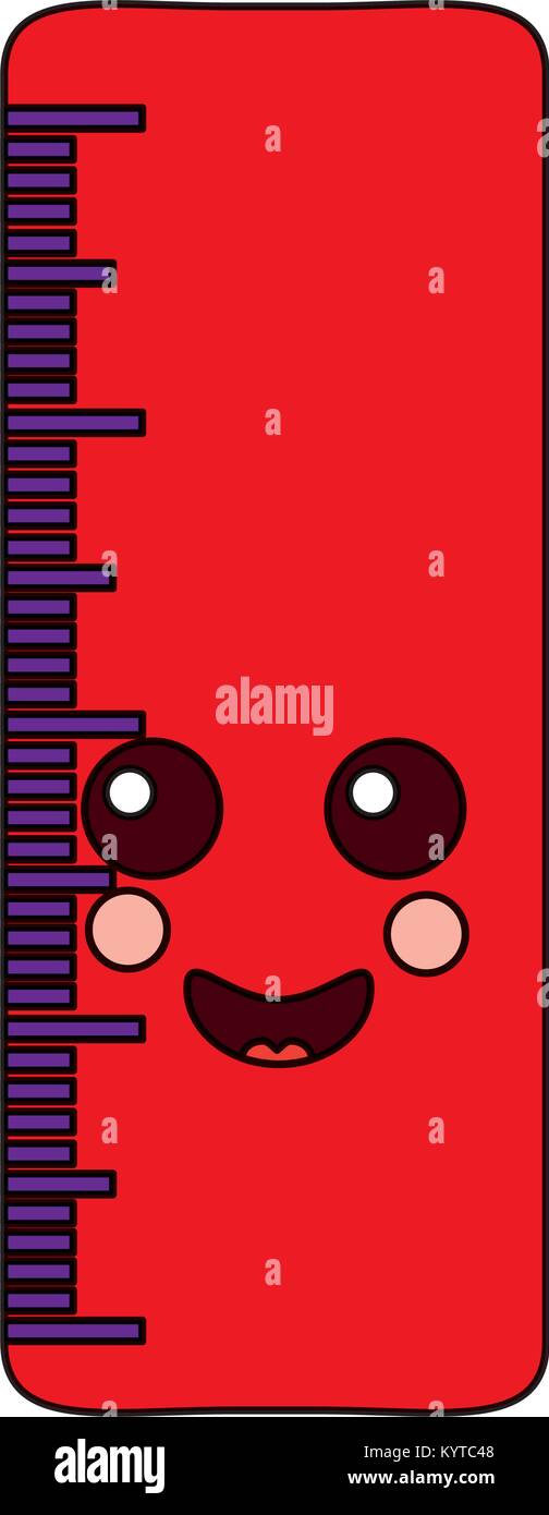 ruler happy school supplies kawaii icon image Stock Vector Image & Art ...