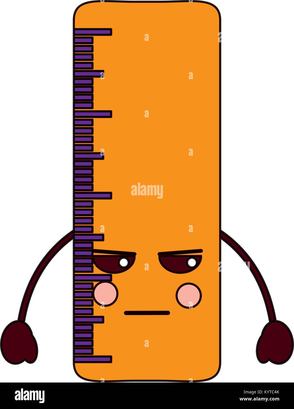 ruler angry school supplies kawaii icon image Stock Vector Image & Art ...