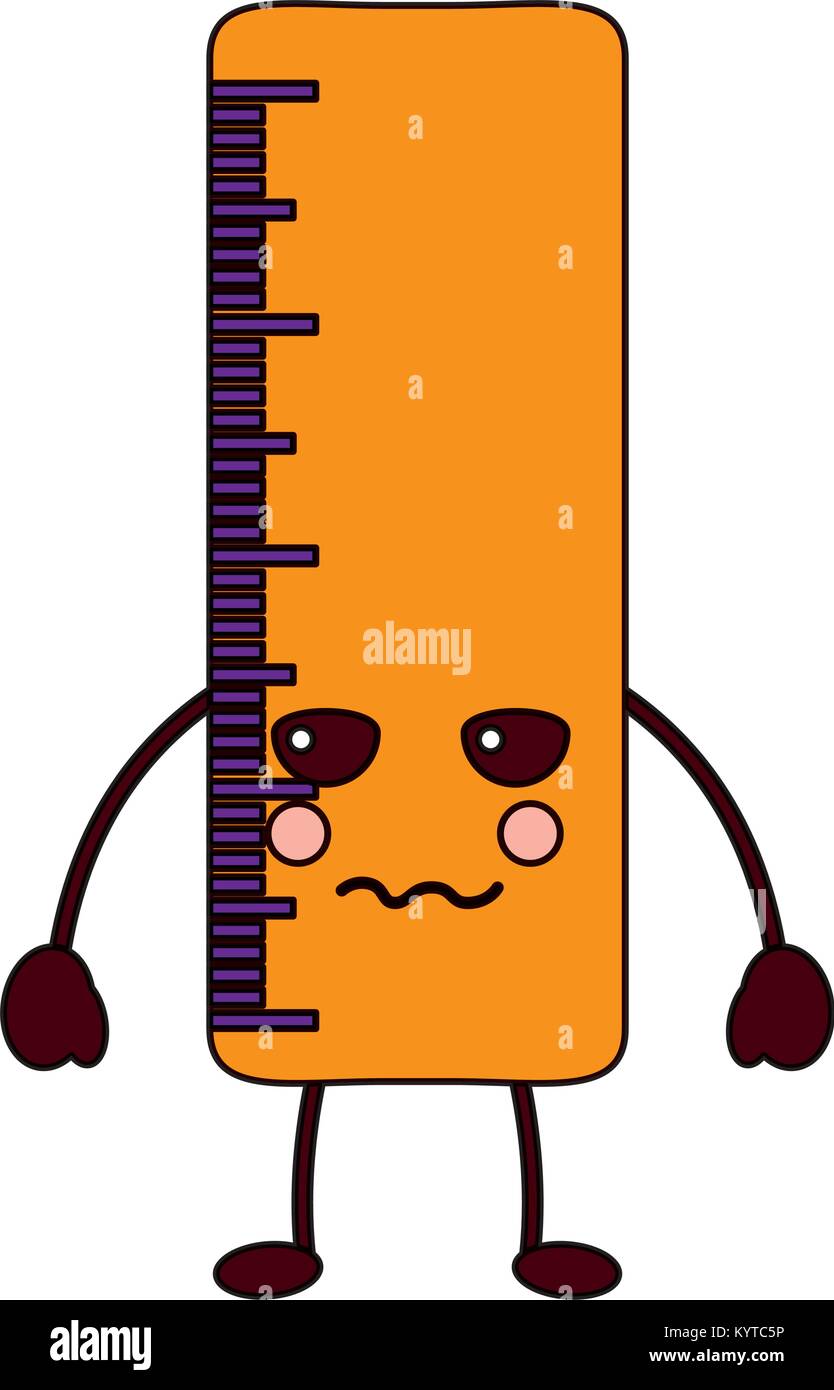 ruler angry school supplies kawaii icon image Stock Vector Image & Art ...