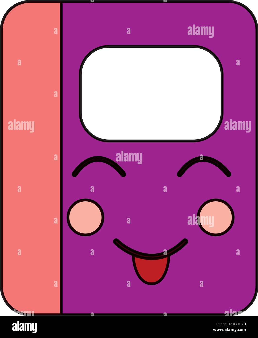 notebook happy school supplies kawaii icon image Stock Vector Image ...