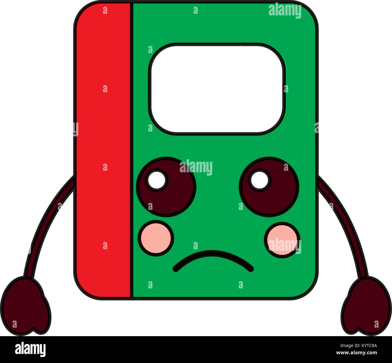 notebook sad school supplies kawaii icon image Stock Vector Image & Art ...