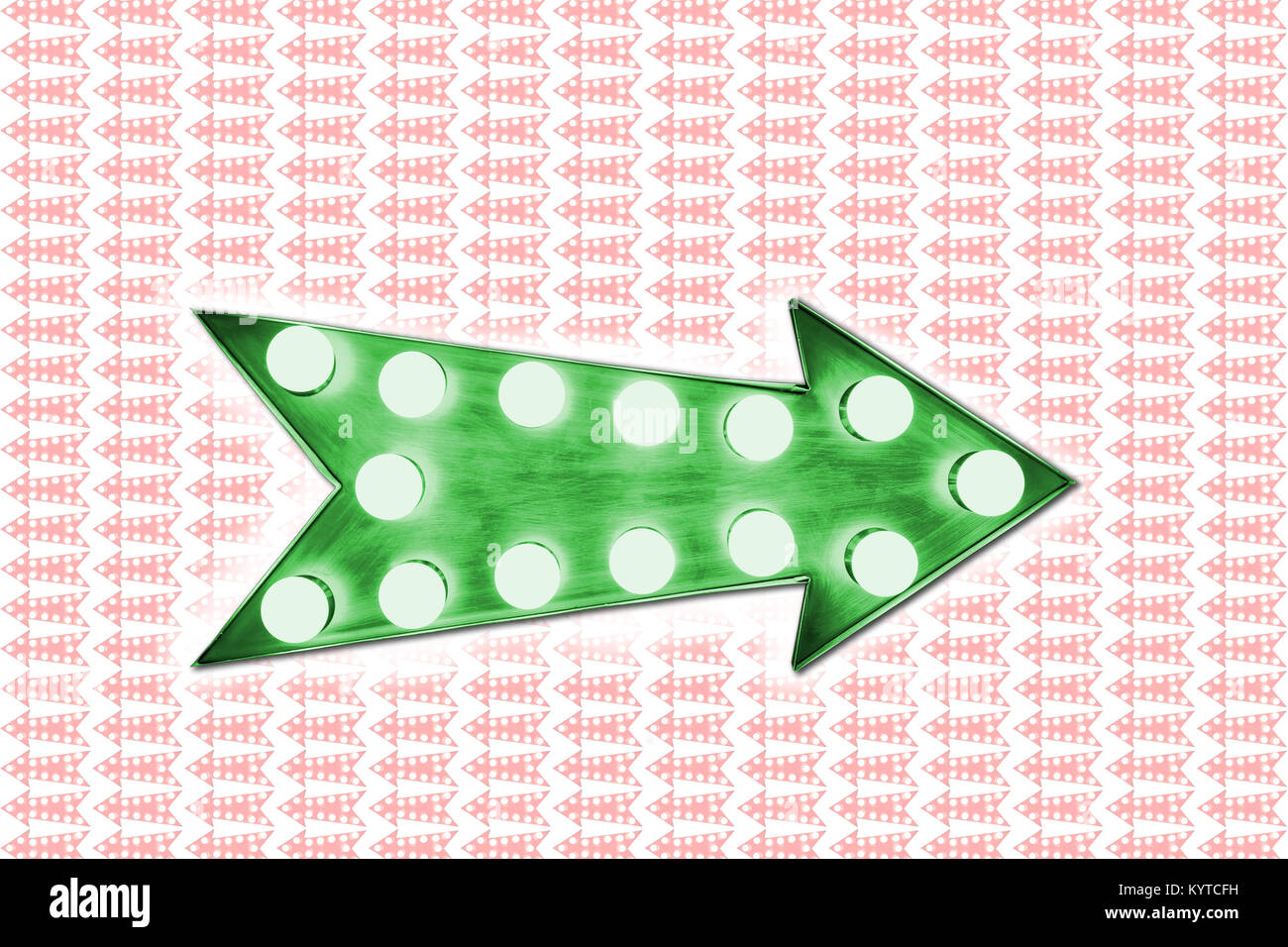 Retro red arrow with lights hi-res stock photography and images - Alamy