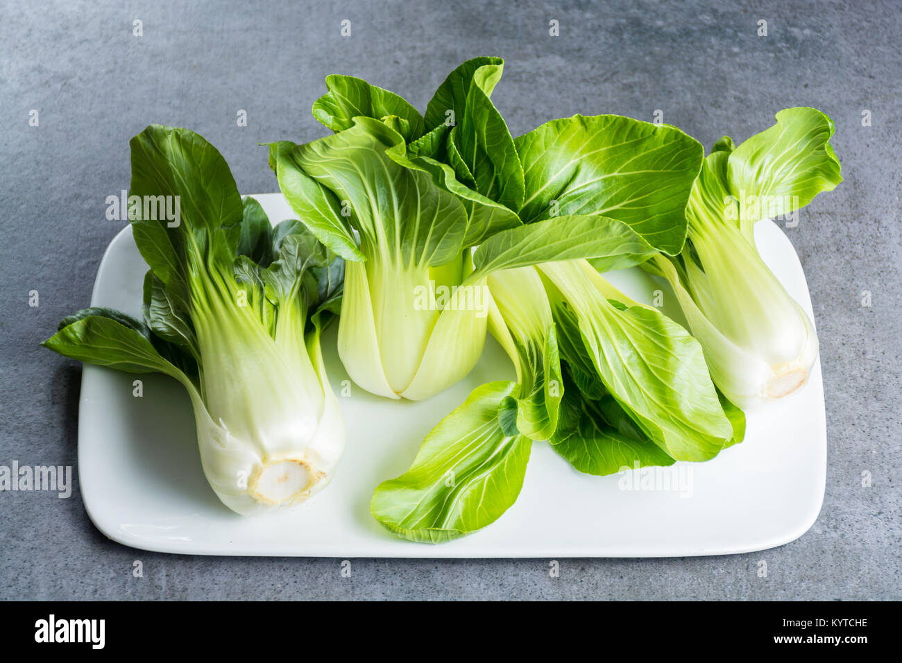 Fresh raw green baby Bok choy or pak choi Chinese cabbage Stock Photo ...