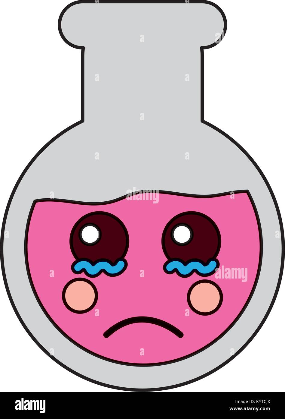 sad flask laboratory kawaii icon image Stock Vector Image & Art - Alamy