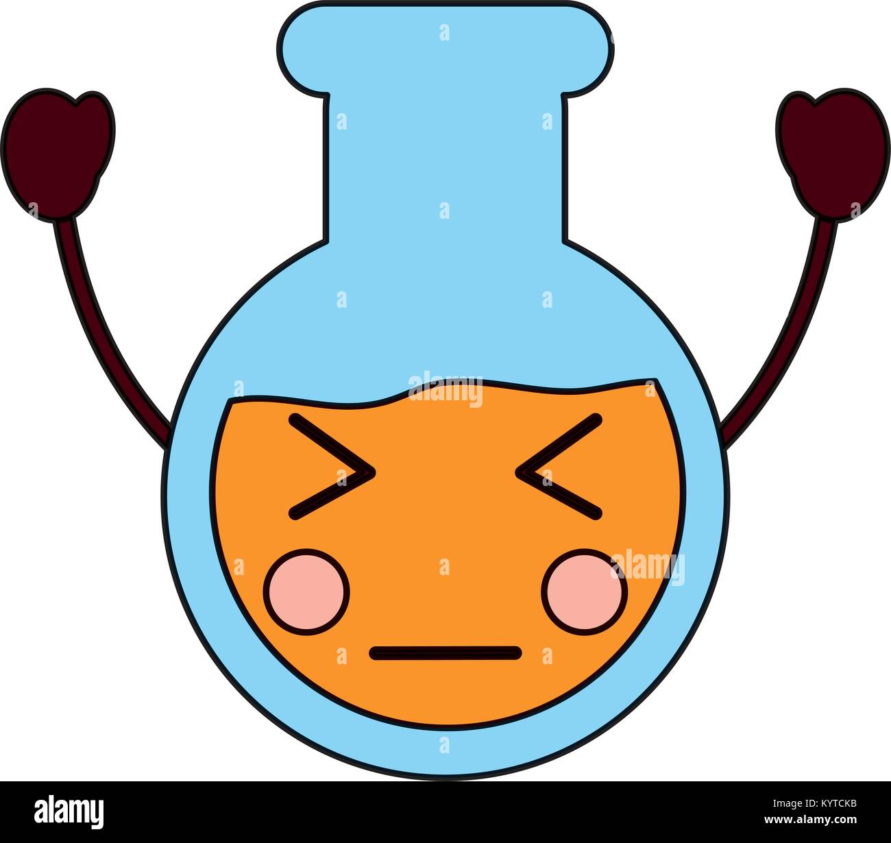 angry flask laboratory kawaii icon image Stock Vector Image & Art - Alamy