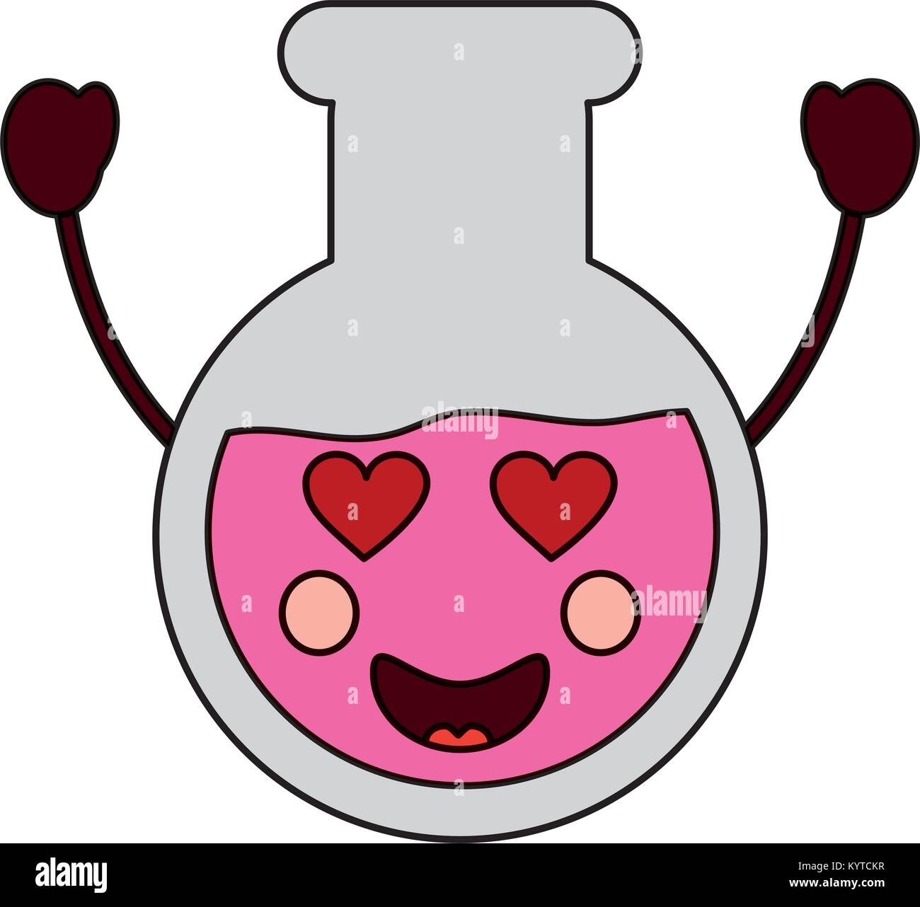 flask heart eyes laboratory kawaii icon image Stock Vector Image & Art ...