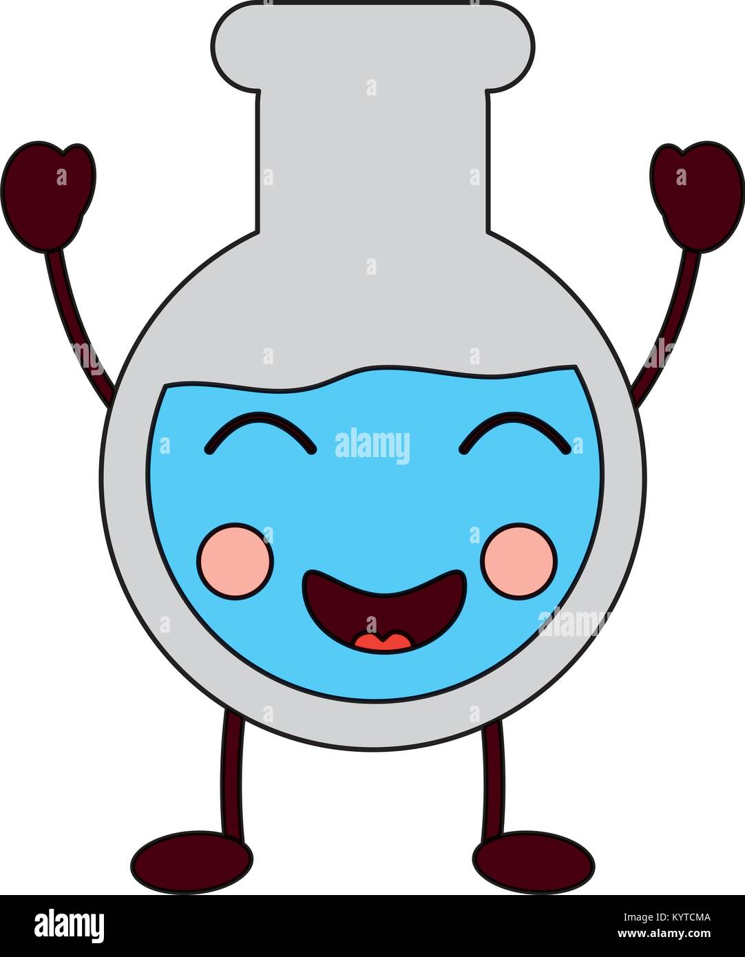 laboratory flask glass kawaii cartoon Stock Vector Image & Art - Alamy