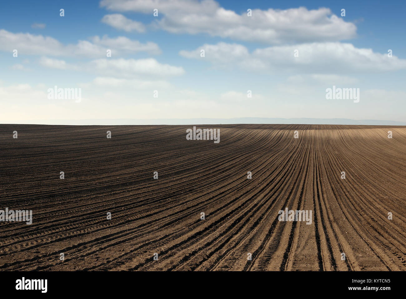 plowed field landscape nature background Stock Photo - Alamy