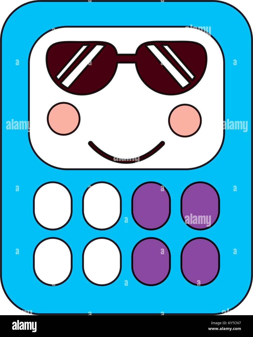 calculator math kawaii character cartoon Stock Vector Image & Art - Alamy