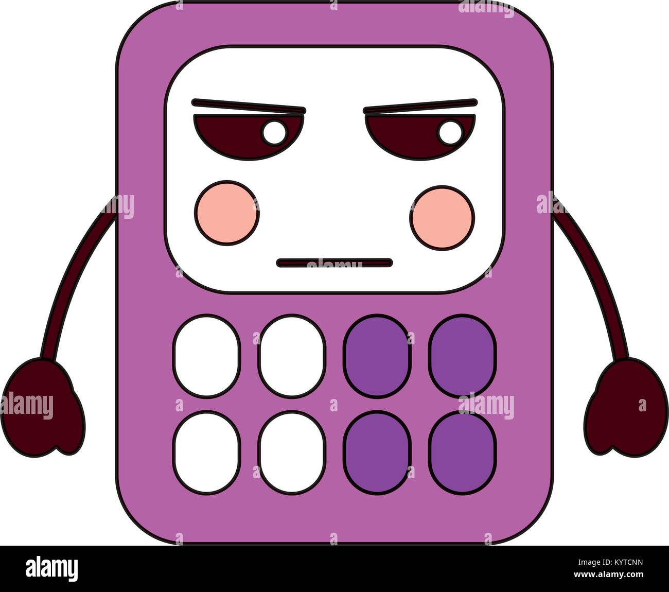 calculator math kawaii character cartoon Stock Vector Image & Art - Alamy
