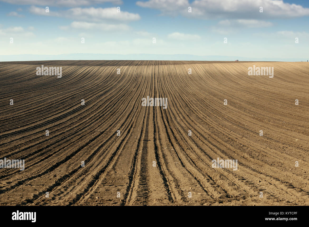 plowed field landscape spring season agriculture Stock Photo - Alamy