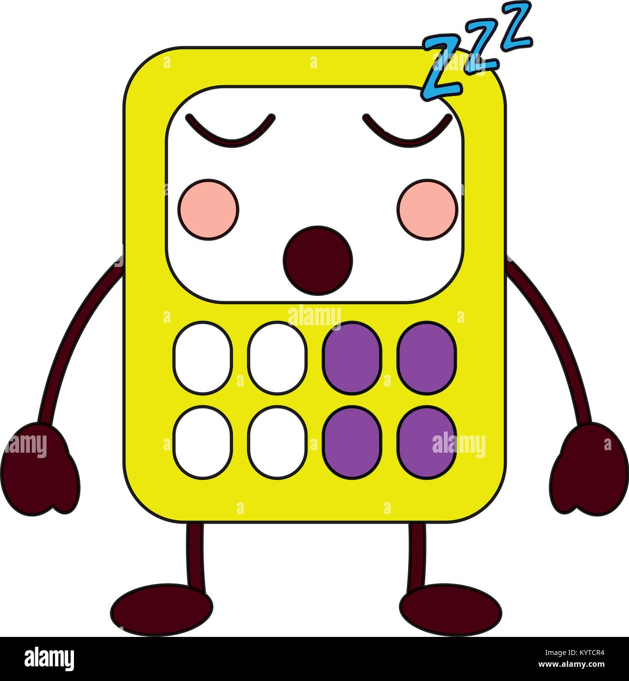 calculator math kawaii character cartoon Stock Vector Image & Art - Alamy
