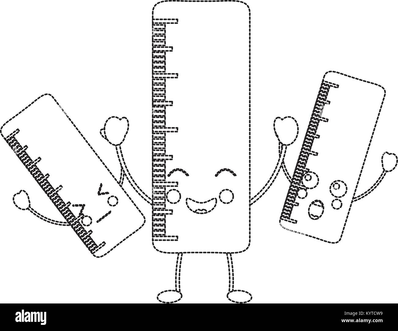 three school ruler comic character kawaii Stock Vector Image & Art - Alamy