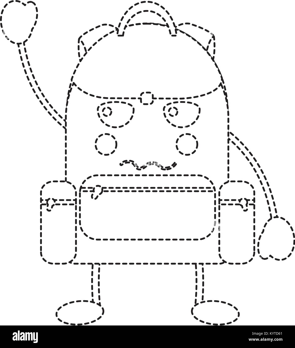 angry backpack school supplies kawaii icon image Stock Vector Image ...