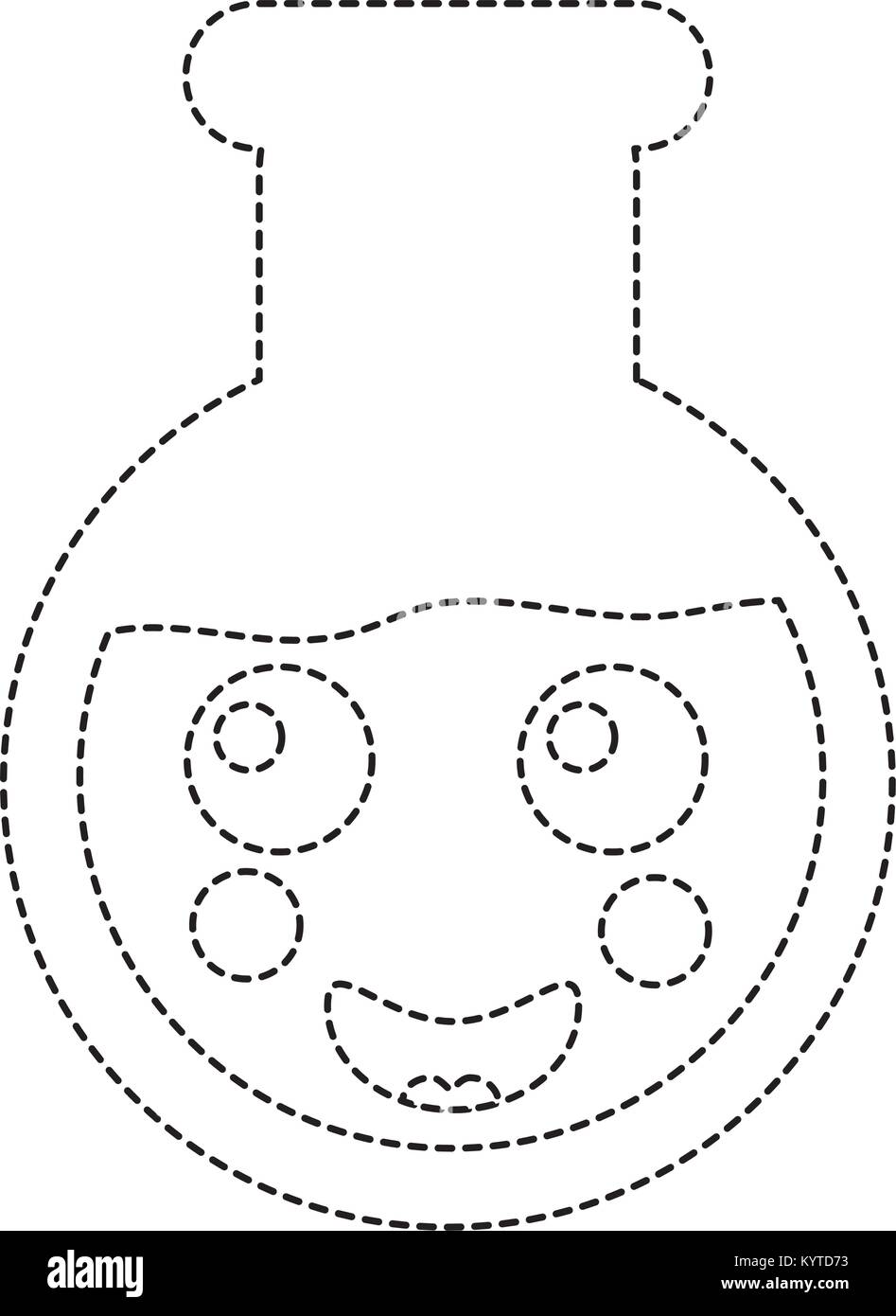 happy flask laboratory kawaii icon image Stock Vector Image & Art - Alamy