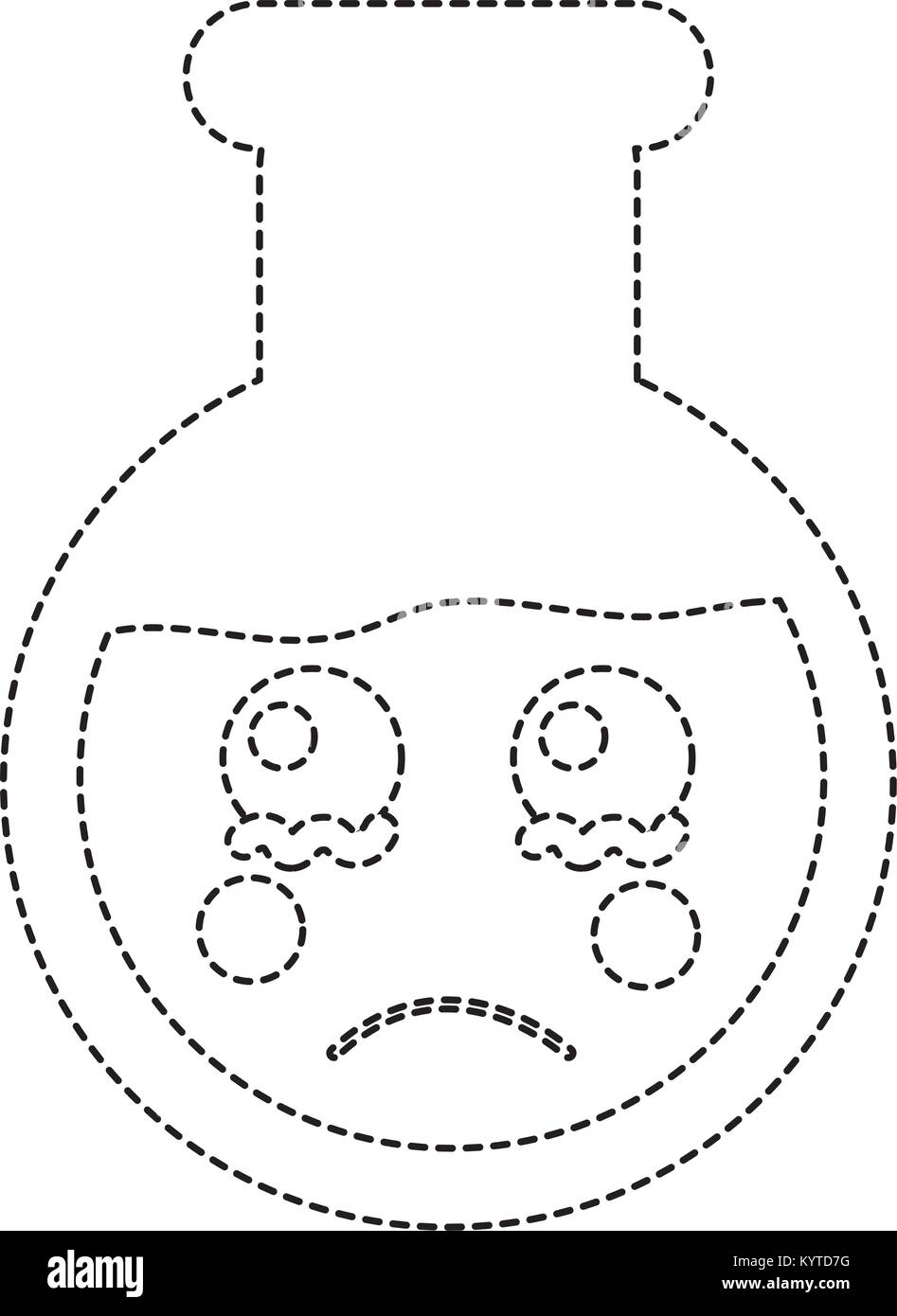 sad flask laboratory kawaii icon image Stock Vector Image & Art - Alamy