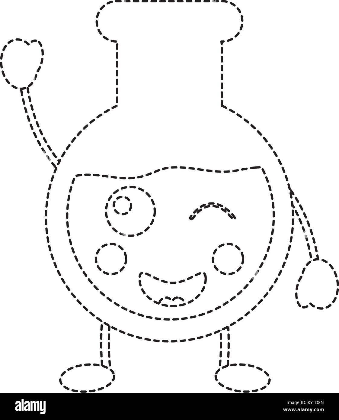 happy flask laboratory kawaii icon image Stock Vector Image & Art - Alamy