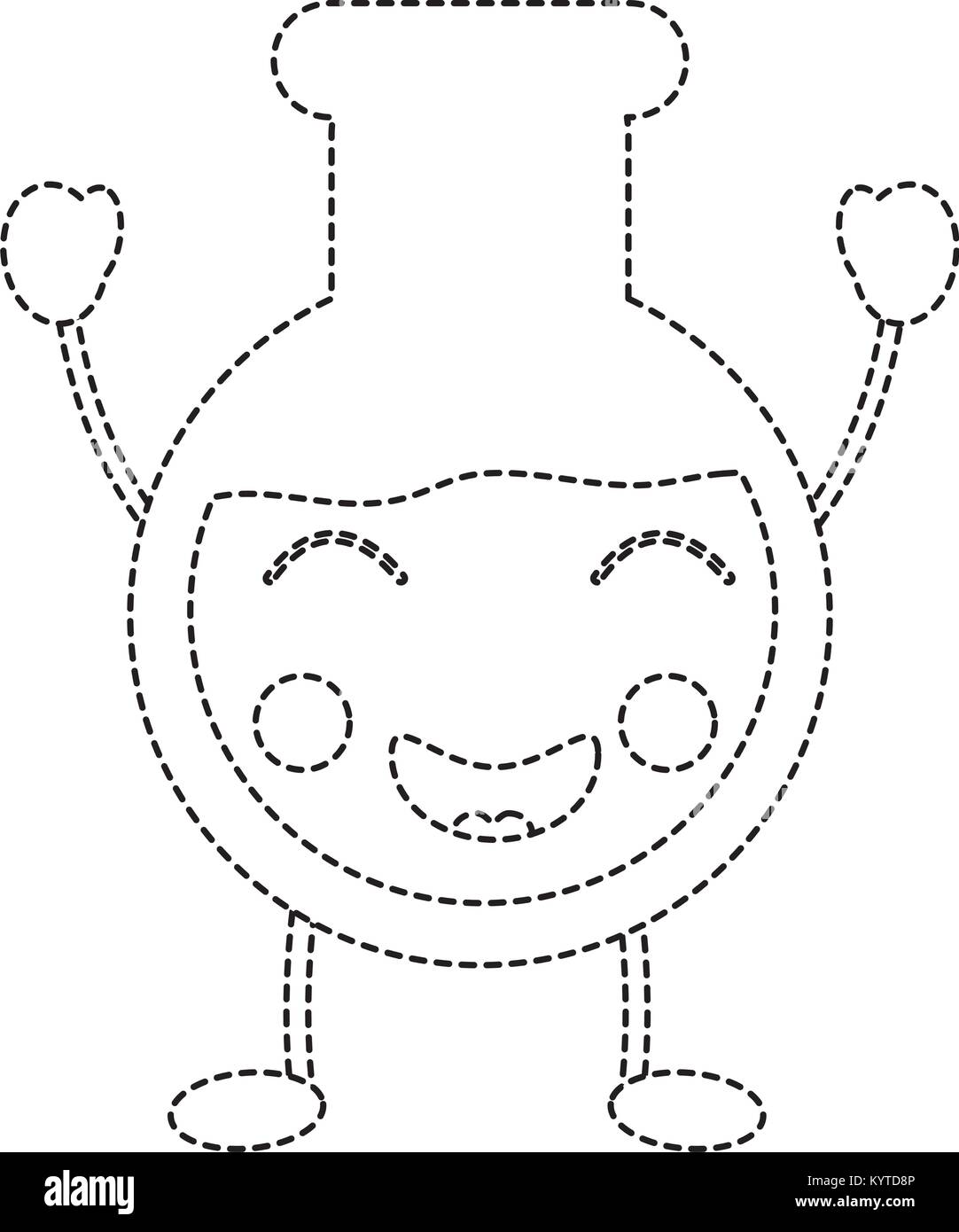 happy flask laboratory kawaii icon image Stock Vector Image & Art - Alamy