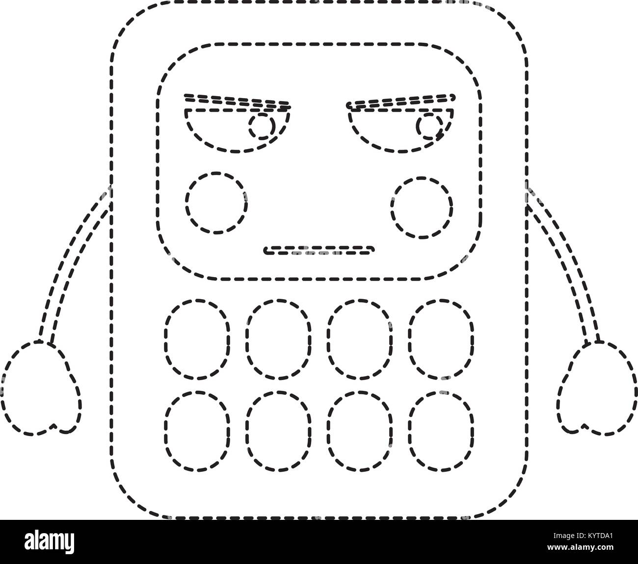 angry calculator school supplies kawaii icon image Stock Vector Image ...