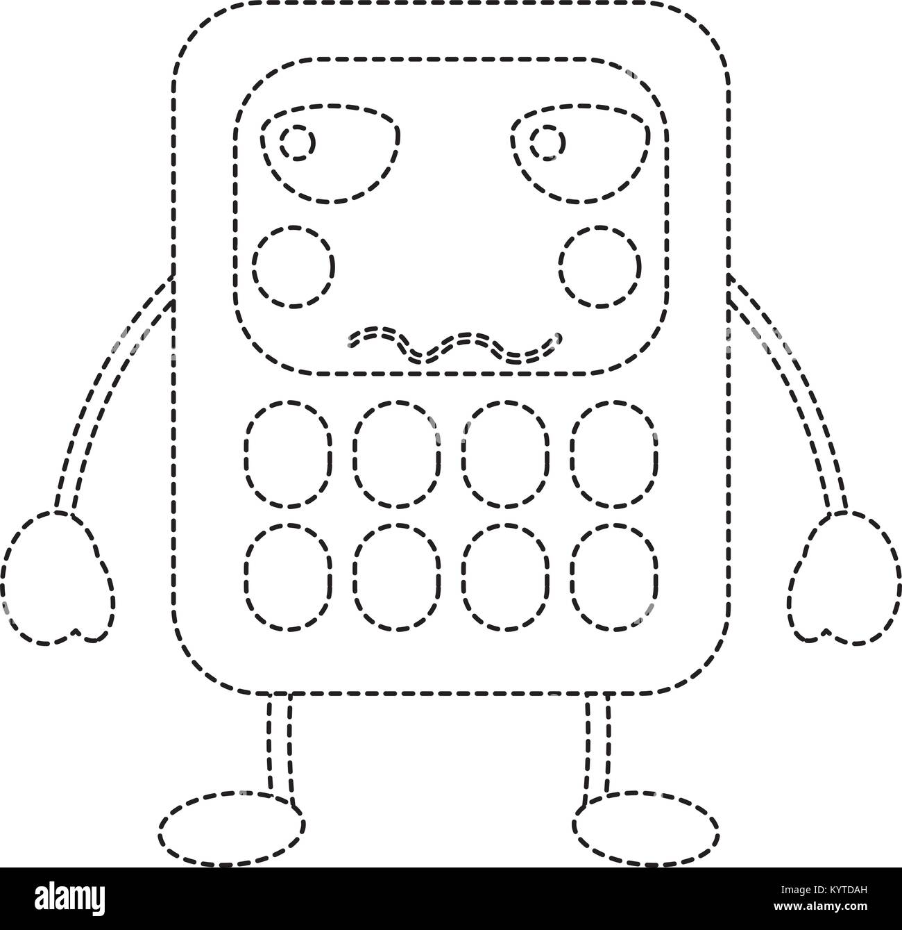 angry calculator school supplies kawaii icon image Stock Vector Image ...