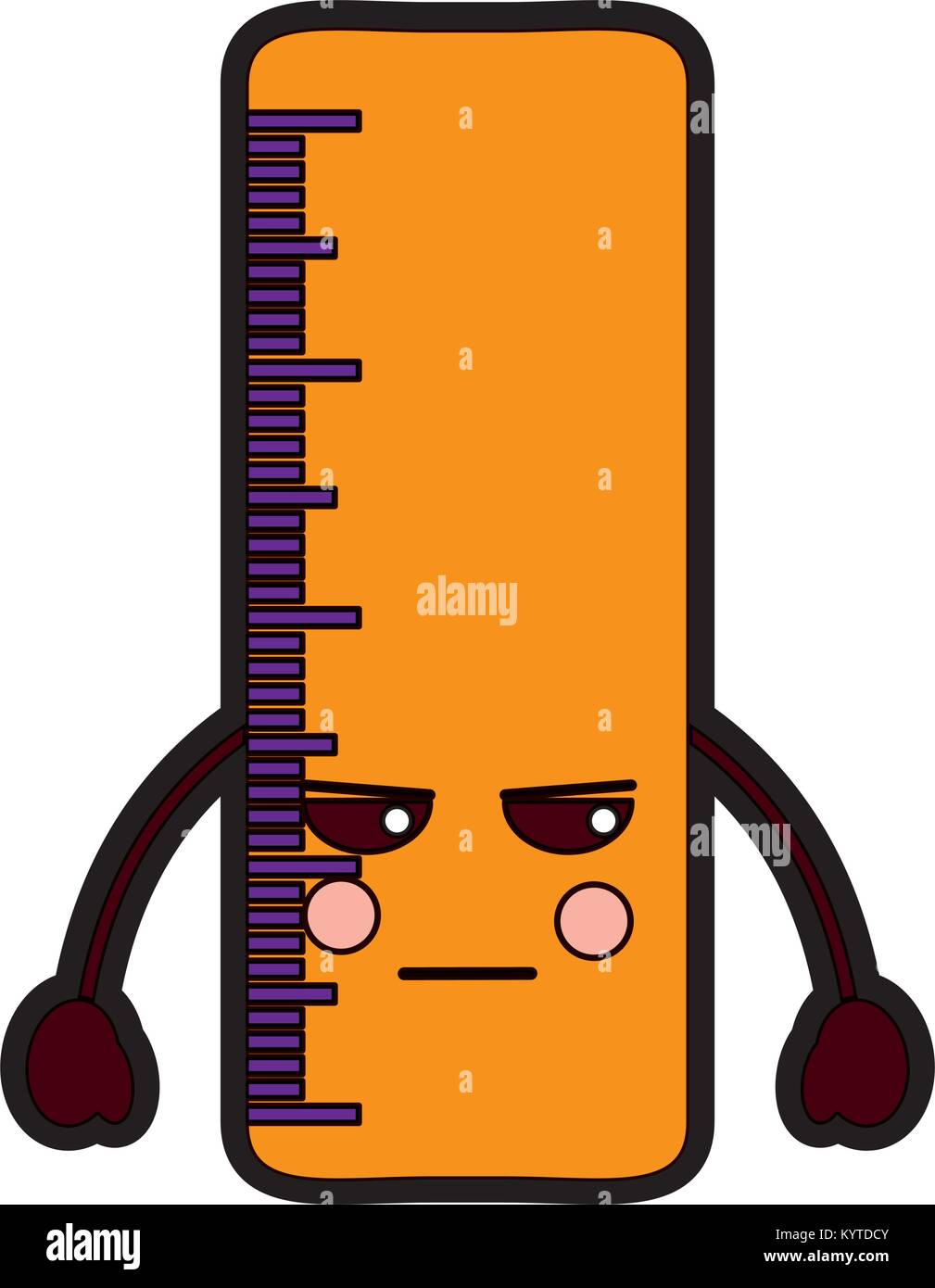 ruler sad school supplies kawaii icon image Stock Vector Image & Art ...