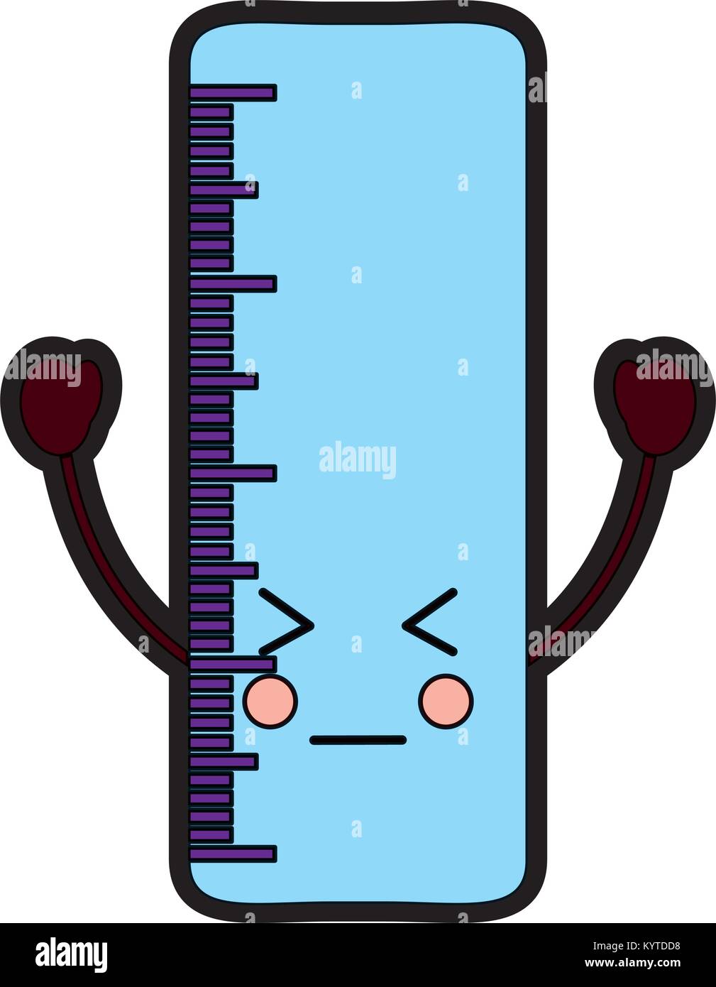 ruler sad school supplies kawaii icon image Stock Vector Image & Art ...