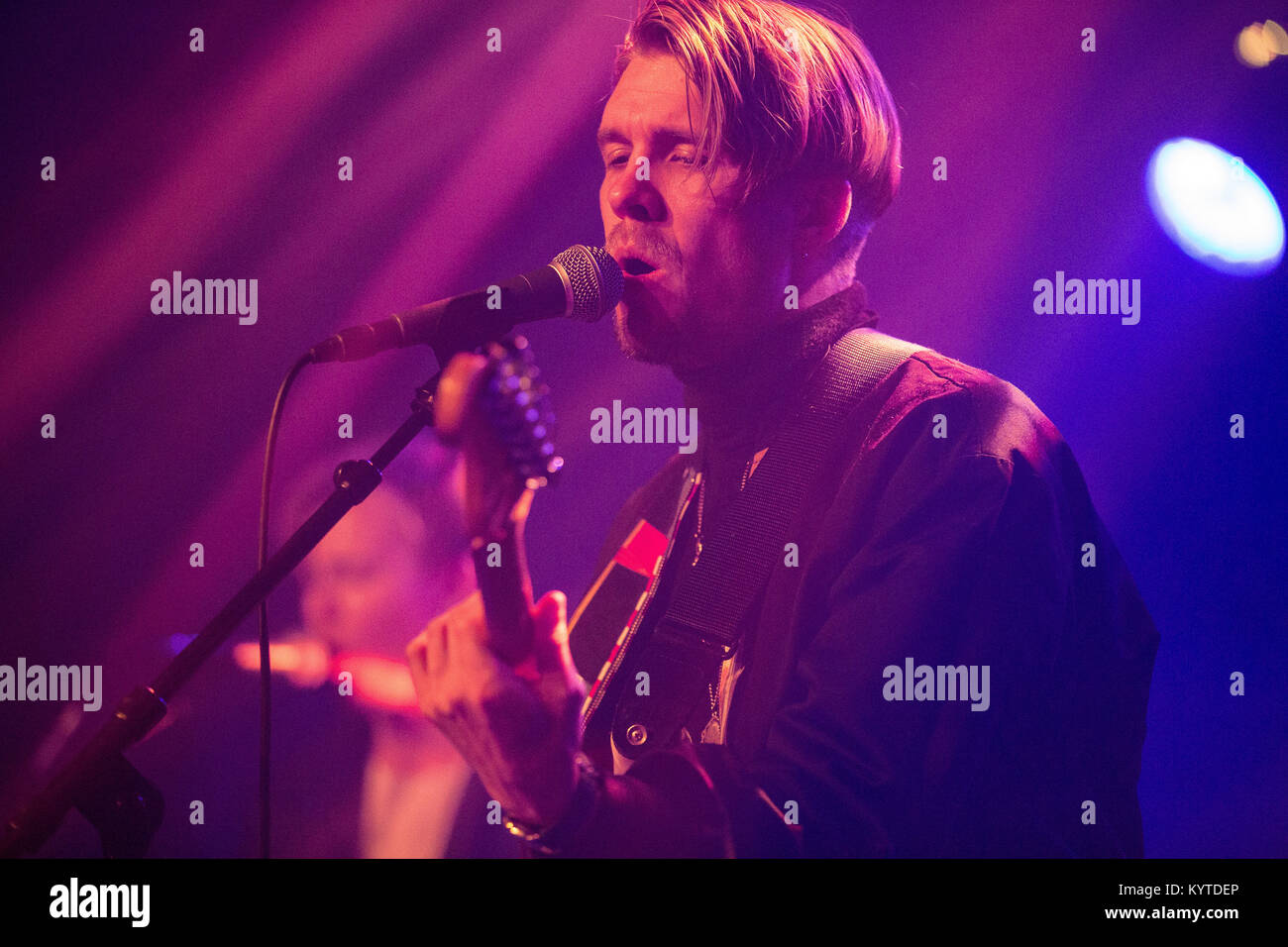 The Norwegian soul singer and songwriter Hawkon performs a live concert ...
