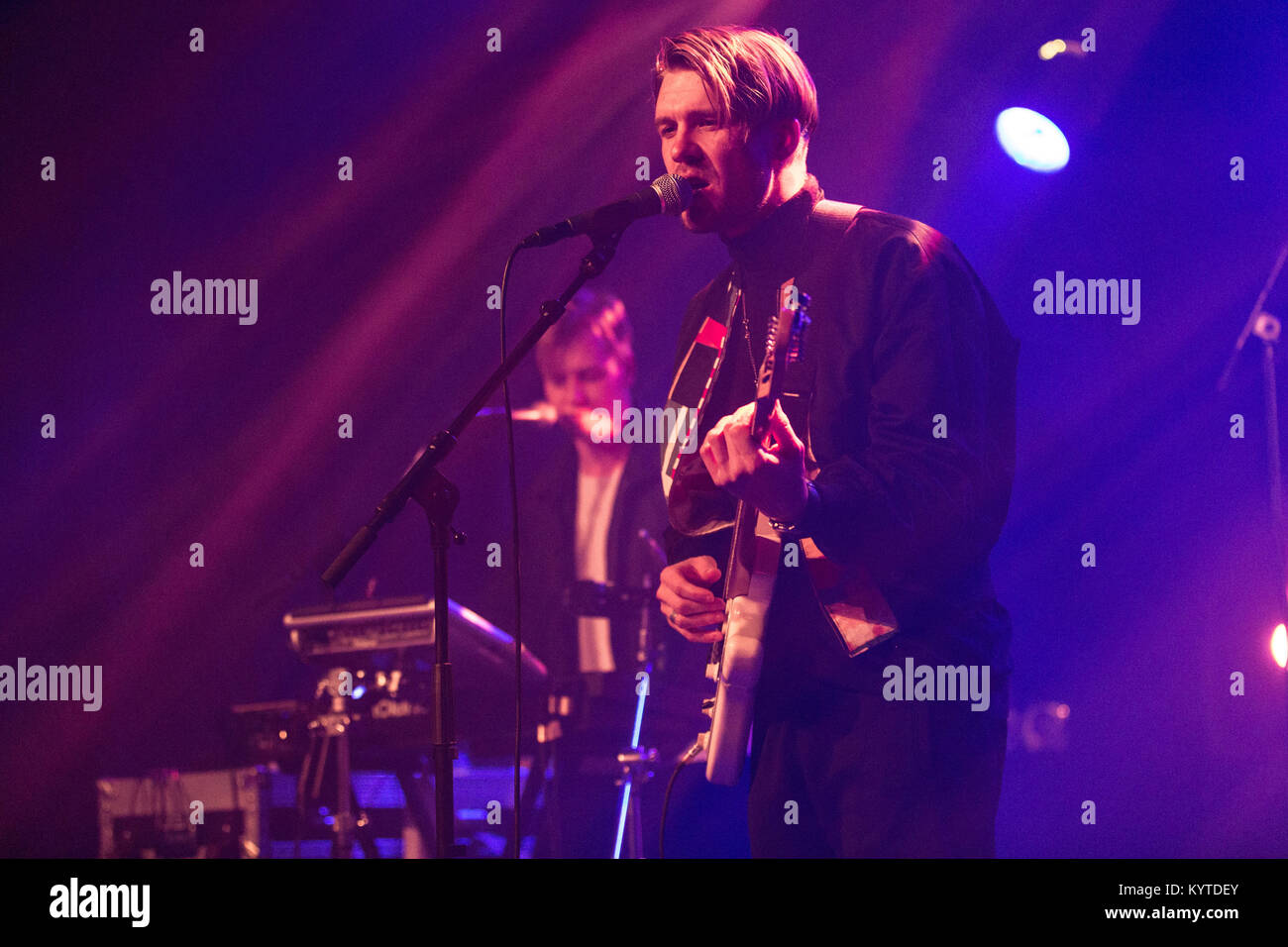 The Norwegian soul singer and songwriter Hawkon performs a live concert ...
