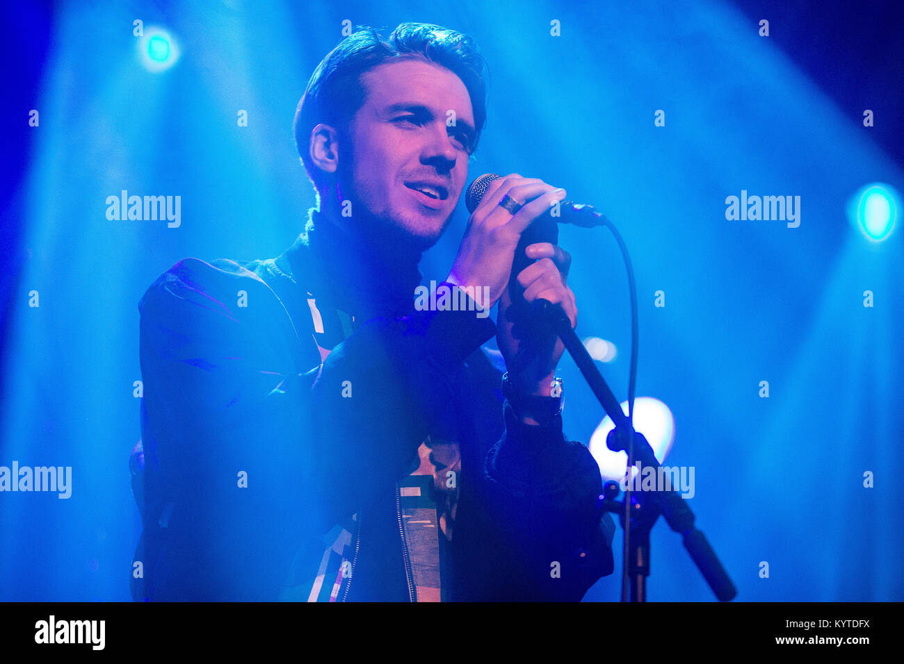 The Norwegian soul singer and songwriter Hawkon performs a live concert ...